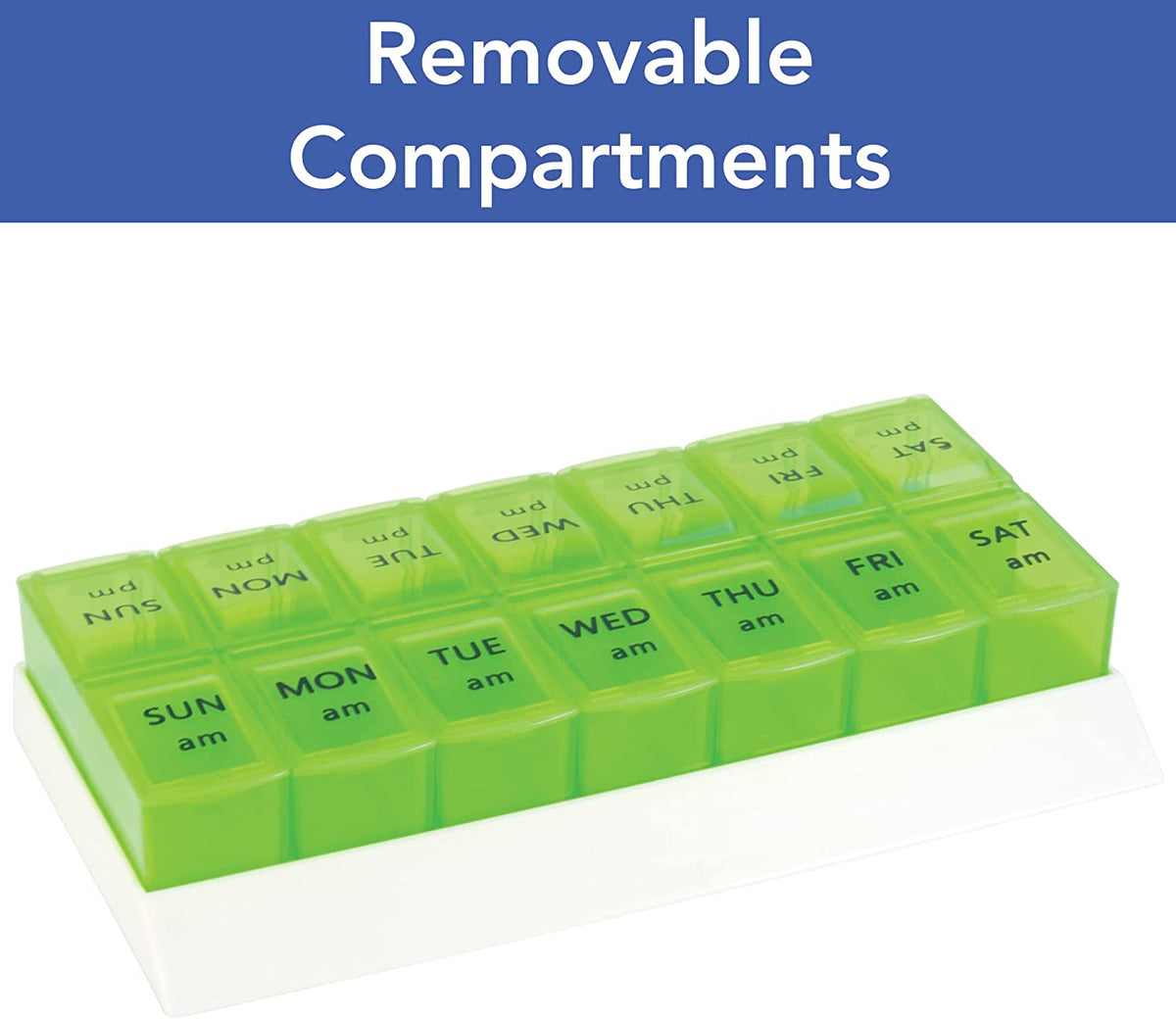 Apex 7 Day AM/PM Pill Tray Assorted Colors – State Medical Equipment